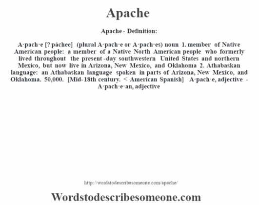 Apache definition | Apache meaning - words to describe someone Apache definition | Apache meaning - words to describe someone