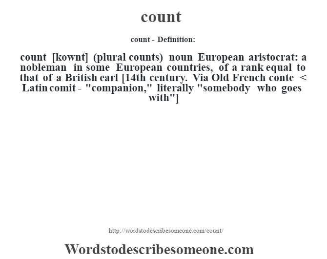 Count Definition Count Meaning Words To Describe Someone